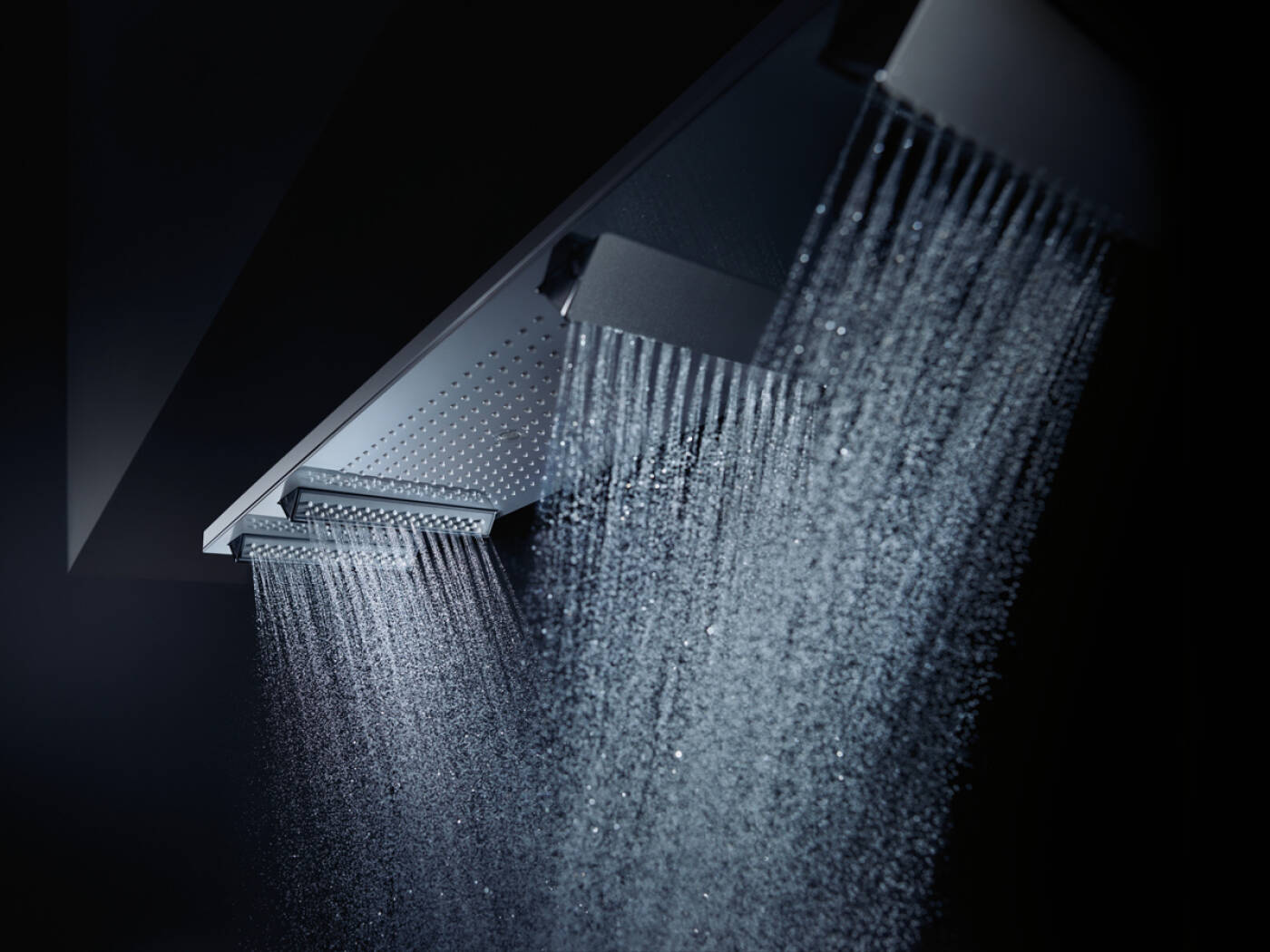 A variety of spray types in hand and overhead showers