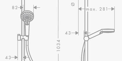 hansgrohe Showerpipes: Vernis Shape, 1 type de jet, N° article 26284000 ...