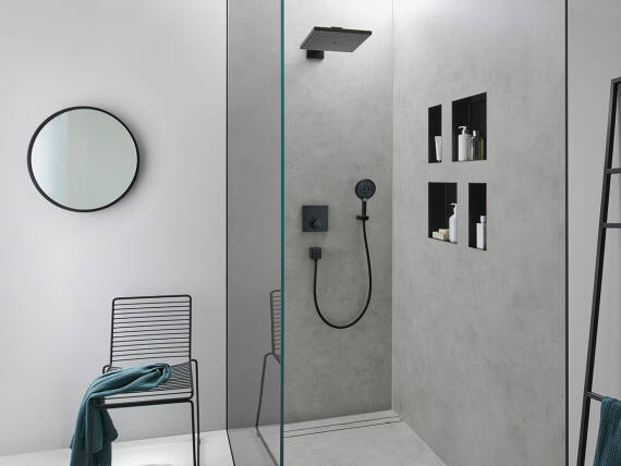 hansgrohe Desagües de ducha: RainDrain Rock, Desagüe lineal de ducha ...