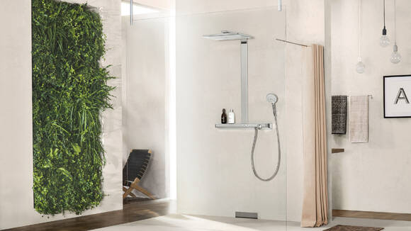 Modern bathroom with rain shower