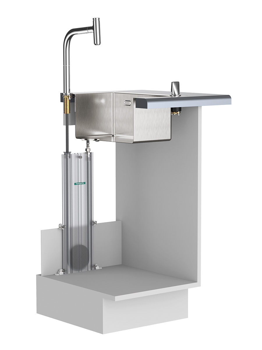 hansgrohe sBox makes it easier to work with the pull-out spray