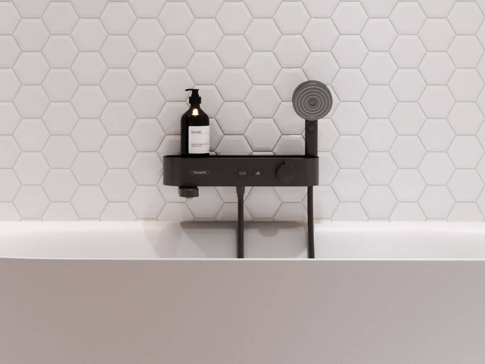 ShowerTablet Select Bath mixers: 2 functions, Matt Black, Item No. 24340670