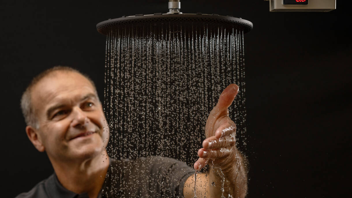 A variety of spray types in hand and overhead showers