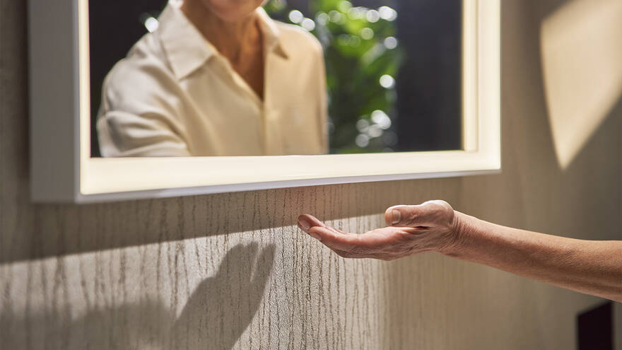 Bathroom mirrors with LED lighting