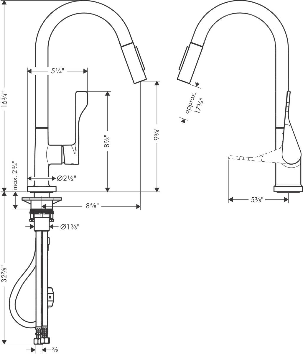 AXOR Kitchen faucets: AXOR Citterio, HighArc Kitchen Faucet 2-Spray ...