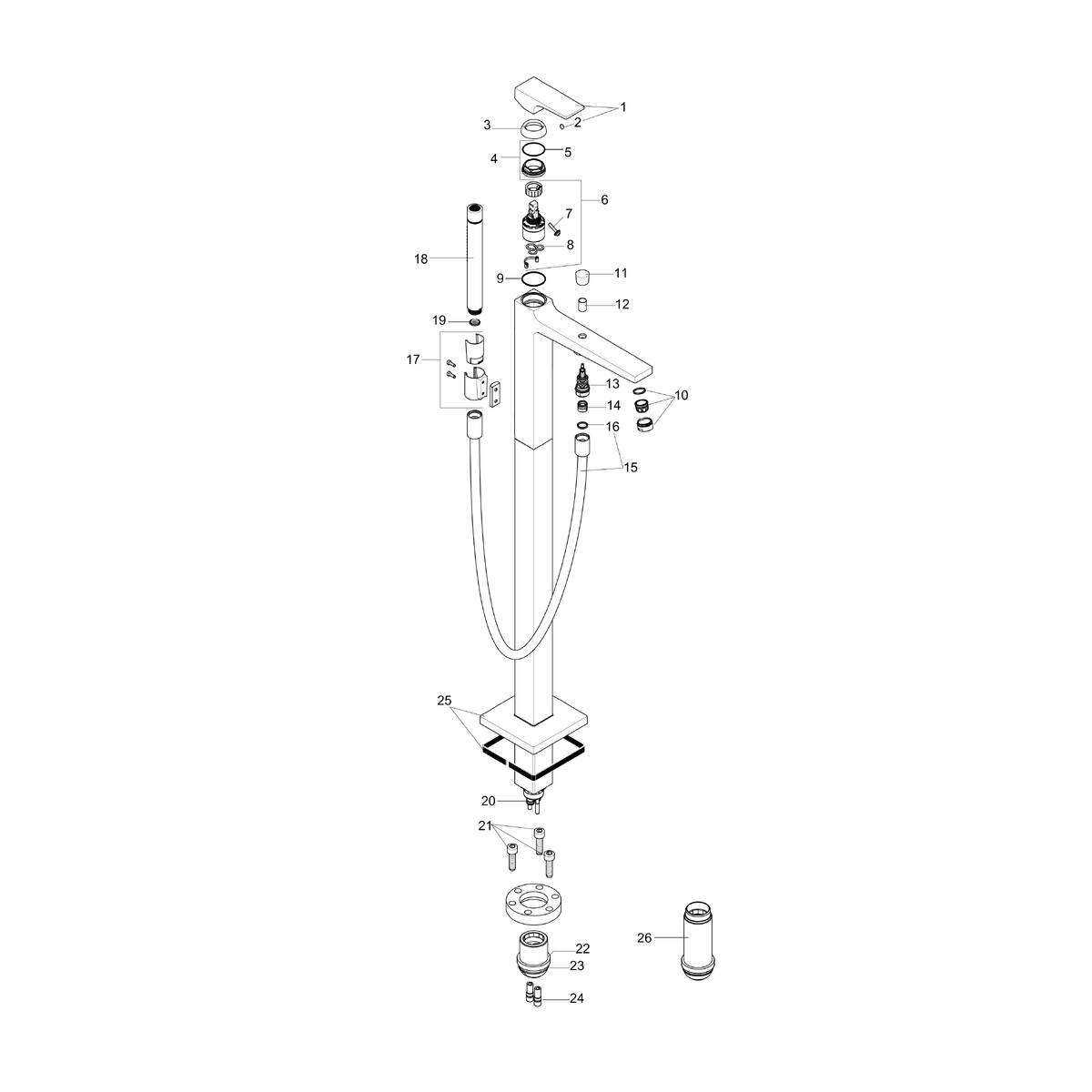 Metropol Bath mixers: 2 functions, Chrome, Art. no. 32532001
