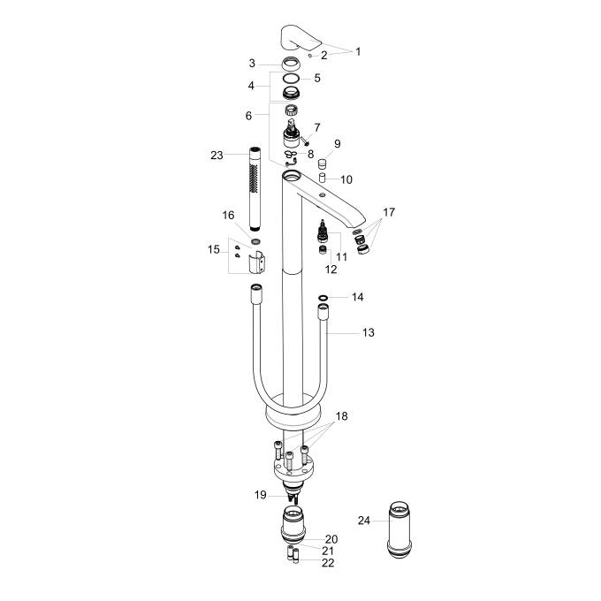Metris Bath mixers: 2 functions, Chrome, Art. no. 31432001