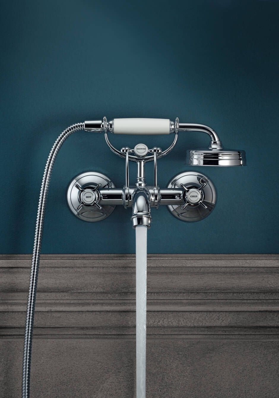 AXOR Montreux Bath mixers: designed to run 2 outlets, chrome, Item No ...
