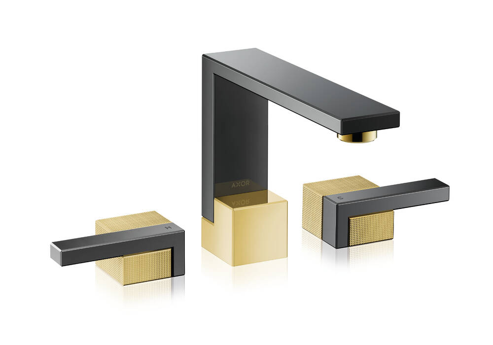 AXOR Washbasin mixers: AXOR Edge, 3-hole basin mixer 130 with push-open ...
