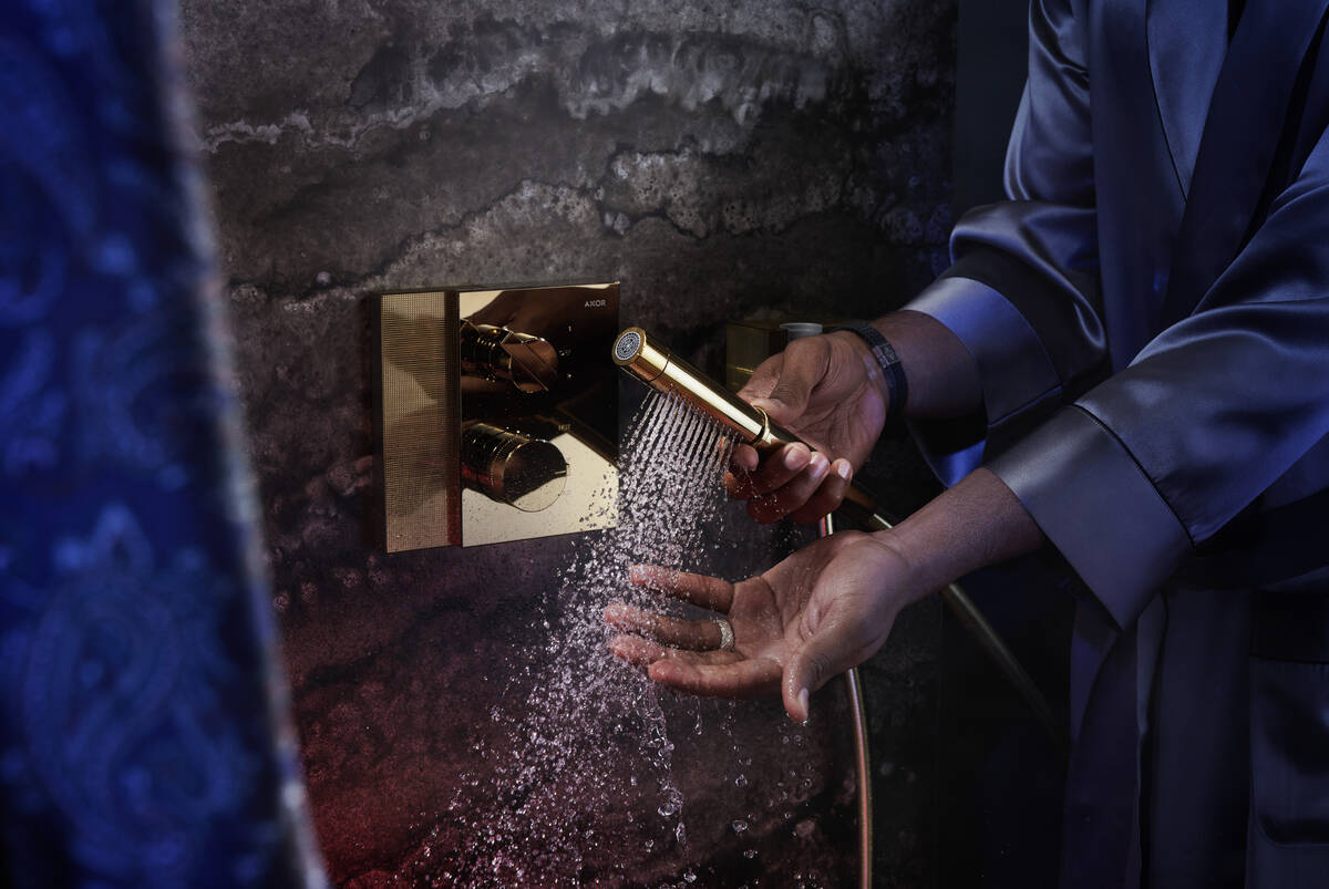 AXOR Porter sets: AXOR Edge, Porter unit with baton hand shower 2jet ...