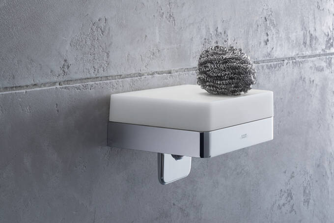 AXOR Accessories: AXOR Universal Softsquare, Liquid soap dispenser with shelf, Item No. 42819000 ...
