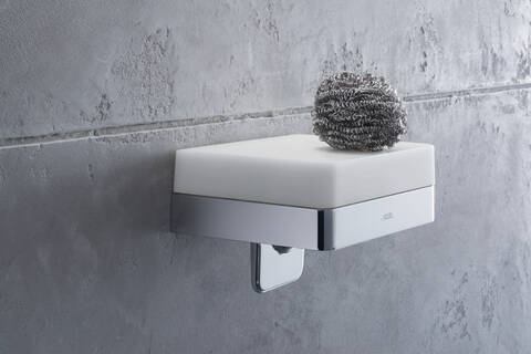 AXOR Accessories: AXOR Universal Softsquare, Liquid soap dispenser with shelf, Item No. 42819000 ...