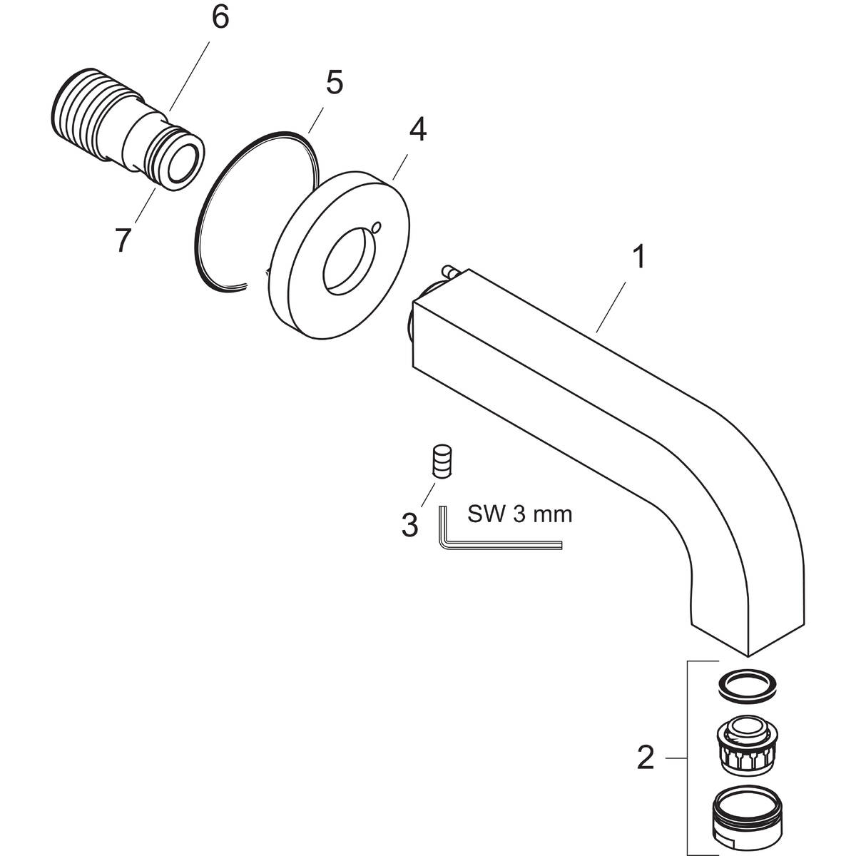 AXOR Bath fillers: AXOR Citterio, Bath spout, Item No. 39410000