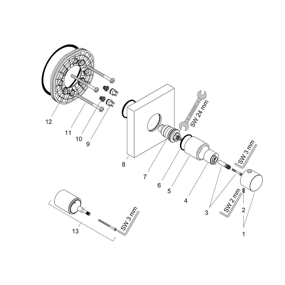 AXOR ShowerSolutions Shower mixers: Chrome, Item No. 10755000