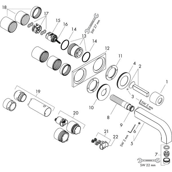 AXOR Washbasin mixers: AXOR Citterio, Single lever basin mixer for ...