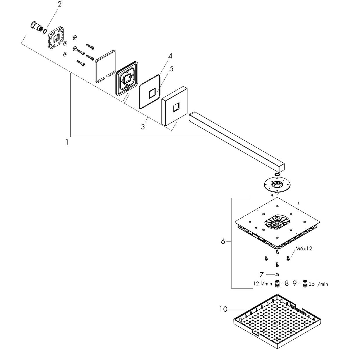 AXOR Overhead showers: AXOR ShowerSolutions, 1 spray mode, Item No ...