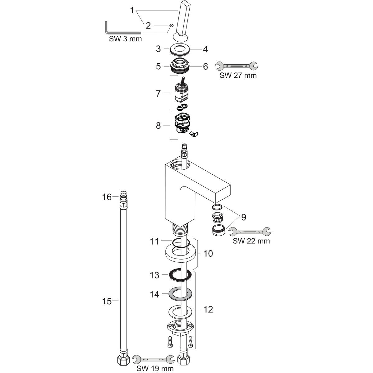 AXOR Washbasin mixers: AXOR Citterio, Single lever basin mixer 110 with ...