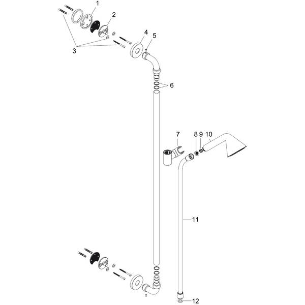 AXOR Wall bar sets: AXOR Showers/Front, Shower set 0.90 m with hand ...