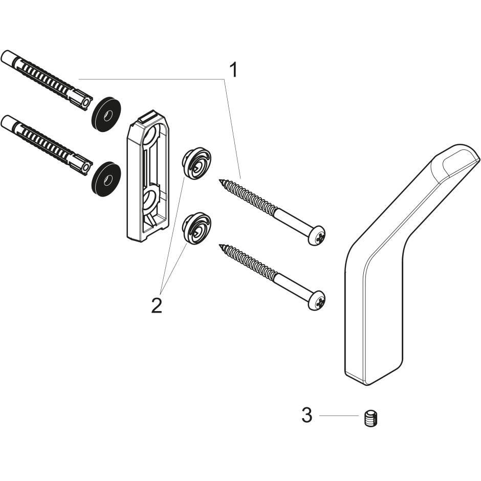 AXOR Accessories: AXOR Universal Softsquare, Towel hook, Item No. 42801140