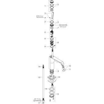 AXOR Washbasin mixers: AXOR Citterio E, Single lever basin mixer 130 ...