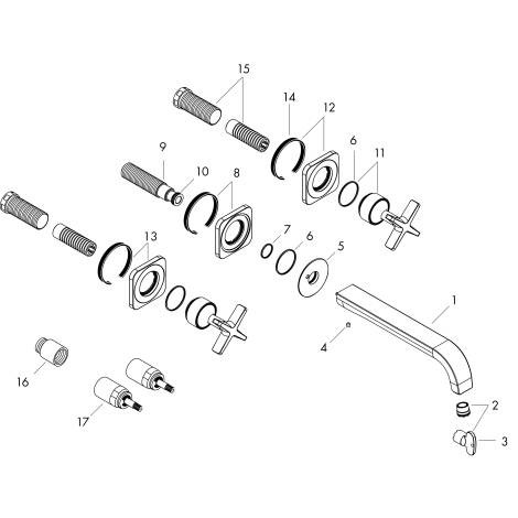 AXOR Washbasin mixers: AXOR Citterio E, 3-hole basin mixer for ...