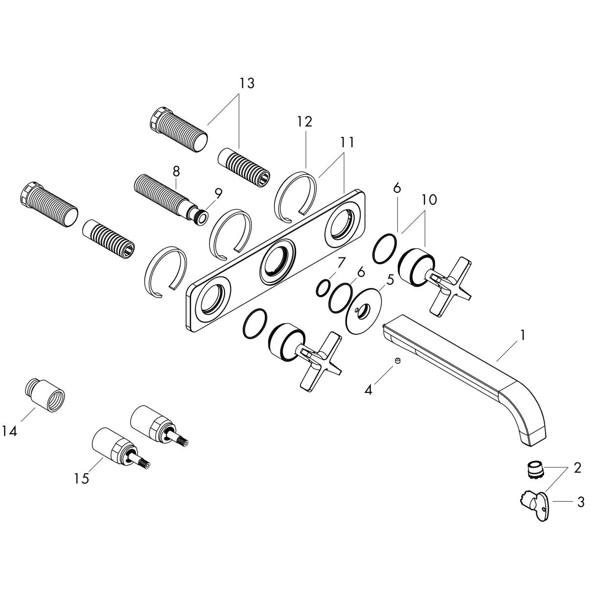 AXOR Washbasin mixers: AXOR Citterio E, 3-hole basin mixer for ...