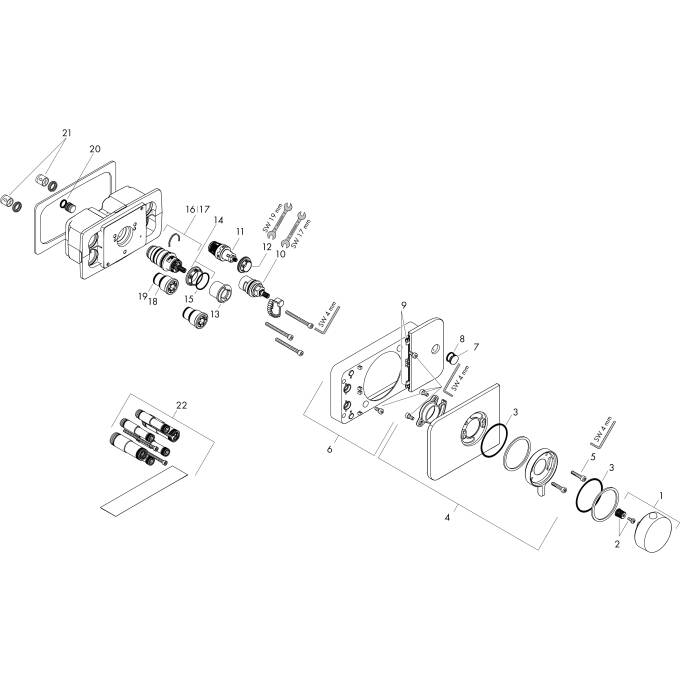 AXOR One Shower mixers: 1 function, Chrome, Item No. 45711000