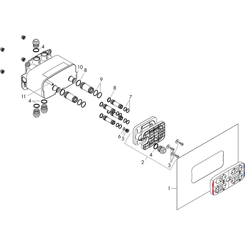 AXOR Concealed Basic set bath/shower mixers: AXOR One, Basic set for ...