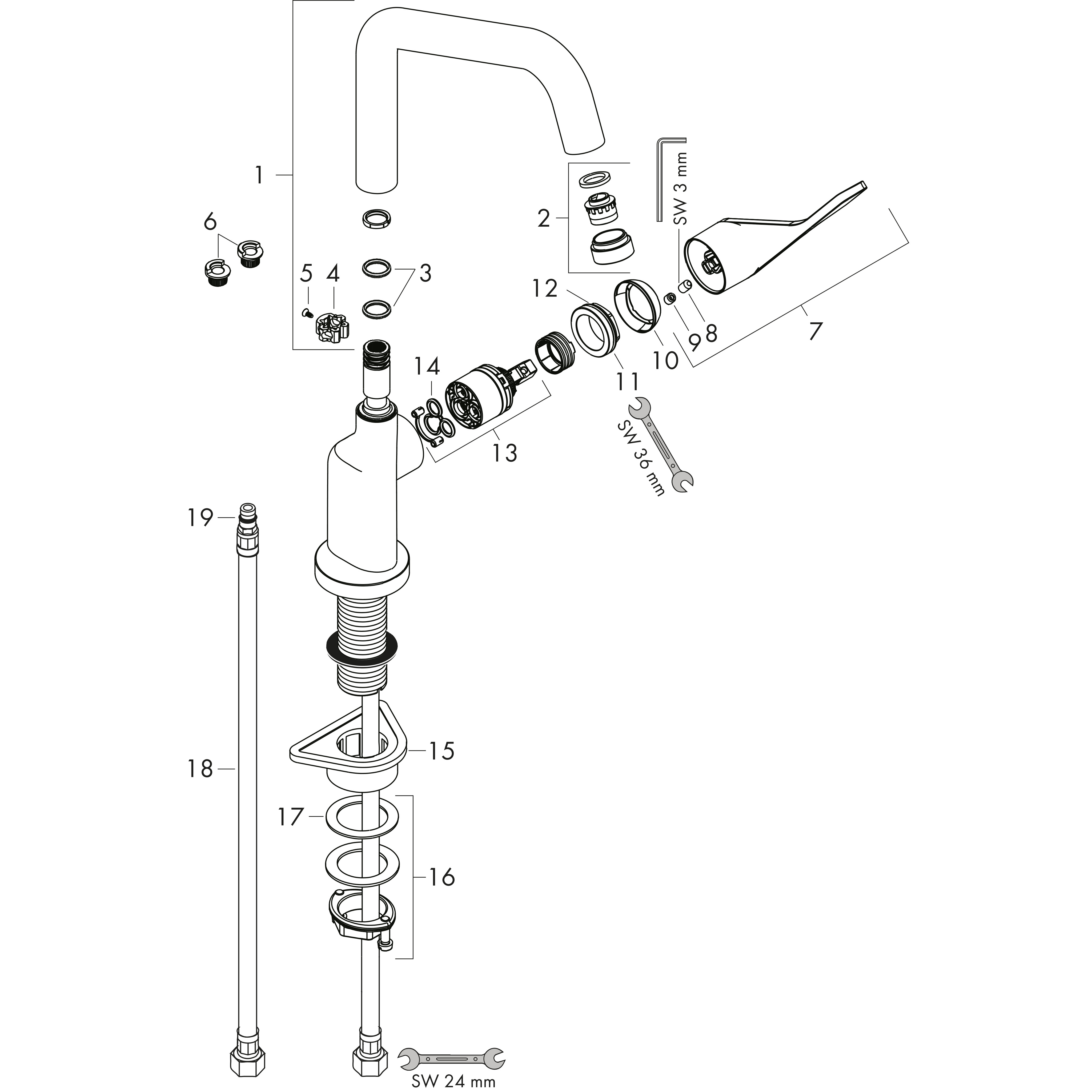 AXOR Kitchen mixers: AXOR Citterio, Single lever kitchen mixer 260 with ...