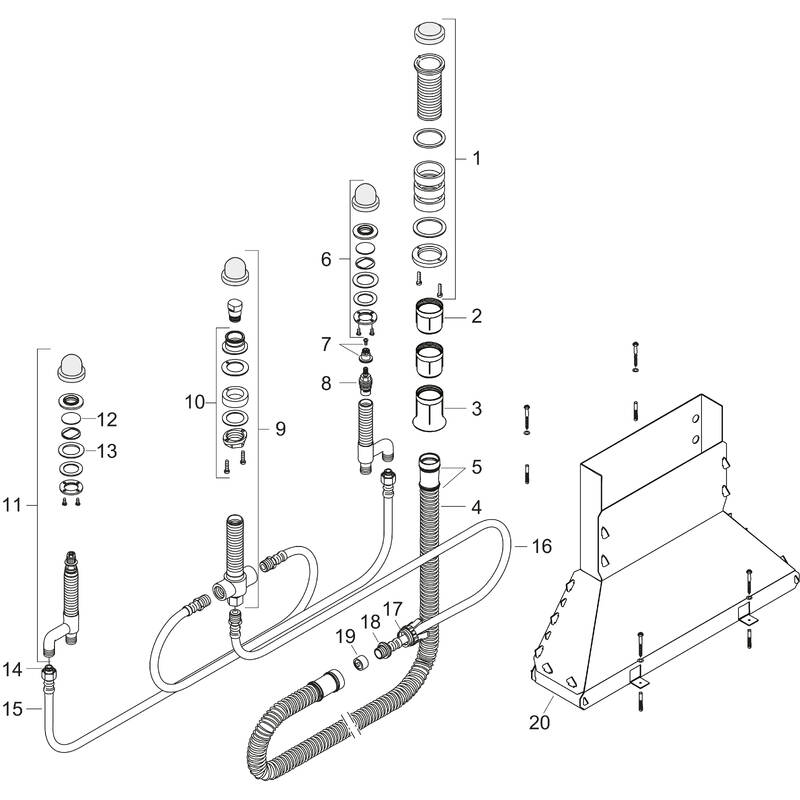 AXOR Concealed Basic set 3-/4- hole bath mixers: Basic set for 4-hole ...