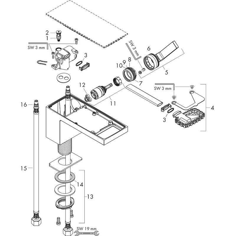 アクサー 洗面混合水栓: アクサーマイエディション, シングルレバー洗面混合水栓 70 (ポップアップ引棒無&プレート200無) クロム ...