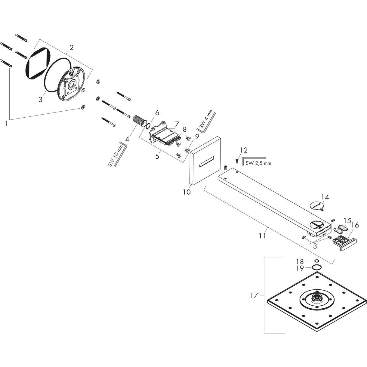 AXOR Overhead showers: AXOR ShowerSolutions, 1 spray mode, Item No ...