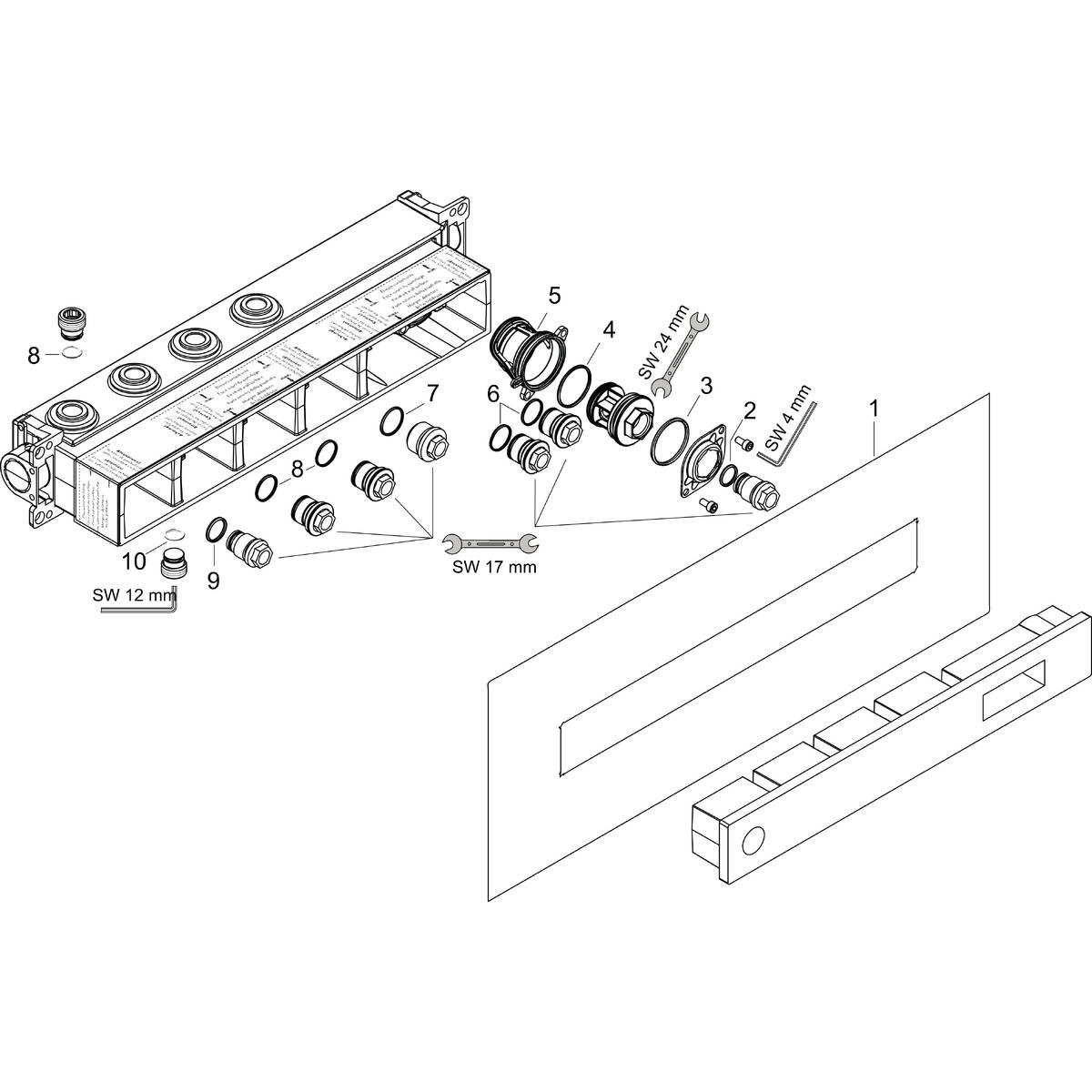 AXOR Concealed Basic set bath/shower mixers: Basic set for thermostatic ...