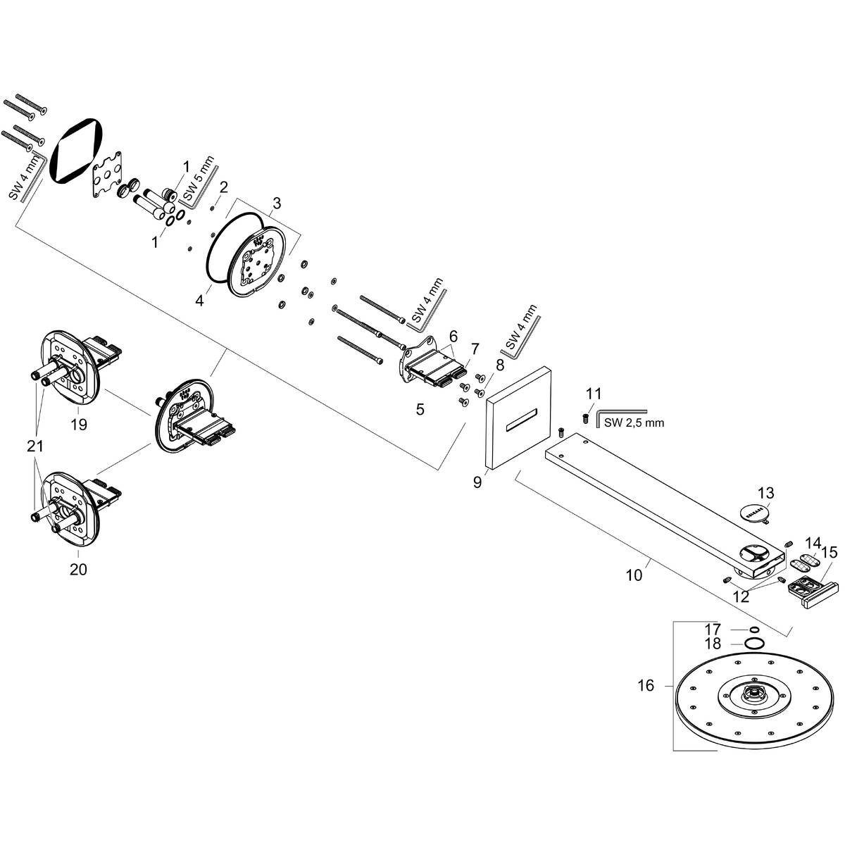 AXOR Overhead showers: AXOR ShowerSolutions, 2 spray modes, Item No ...