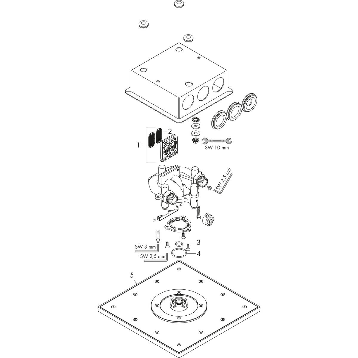 AXOR Overhead showers: AXOR ShowerSolutions, 1 spray mode, Item No ...
