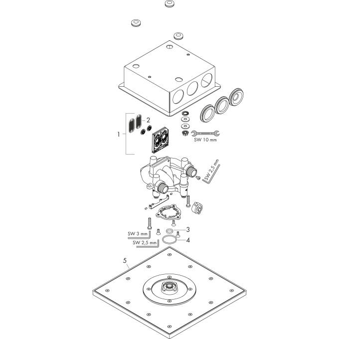 雅生 头顶花洒: 雅生淋浴解决方案, 1 种出水模式, 货号 35317007 | Hansgrohe Pro CN