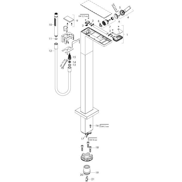 AXOR MyEdition Bath mixers: 2 functions, Chrome, Item No. 47442000