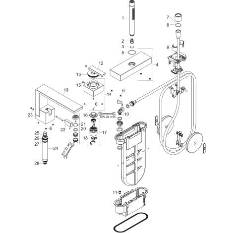 雅生锋芒 浴缸龙头: 两功能, 镀铬, 货号 46431007