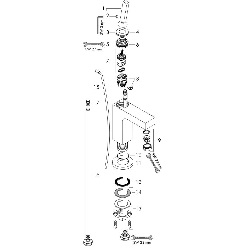 AXOR Washbasin mixers: AXOR Citterio, Single lever basin mixer 110 with ...