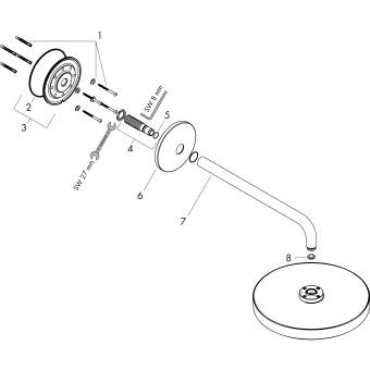 AXOR Overhead showers: AXOR One, 1 spray mode, Item No. 48491000