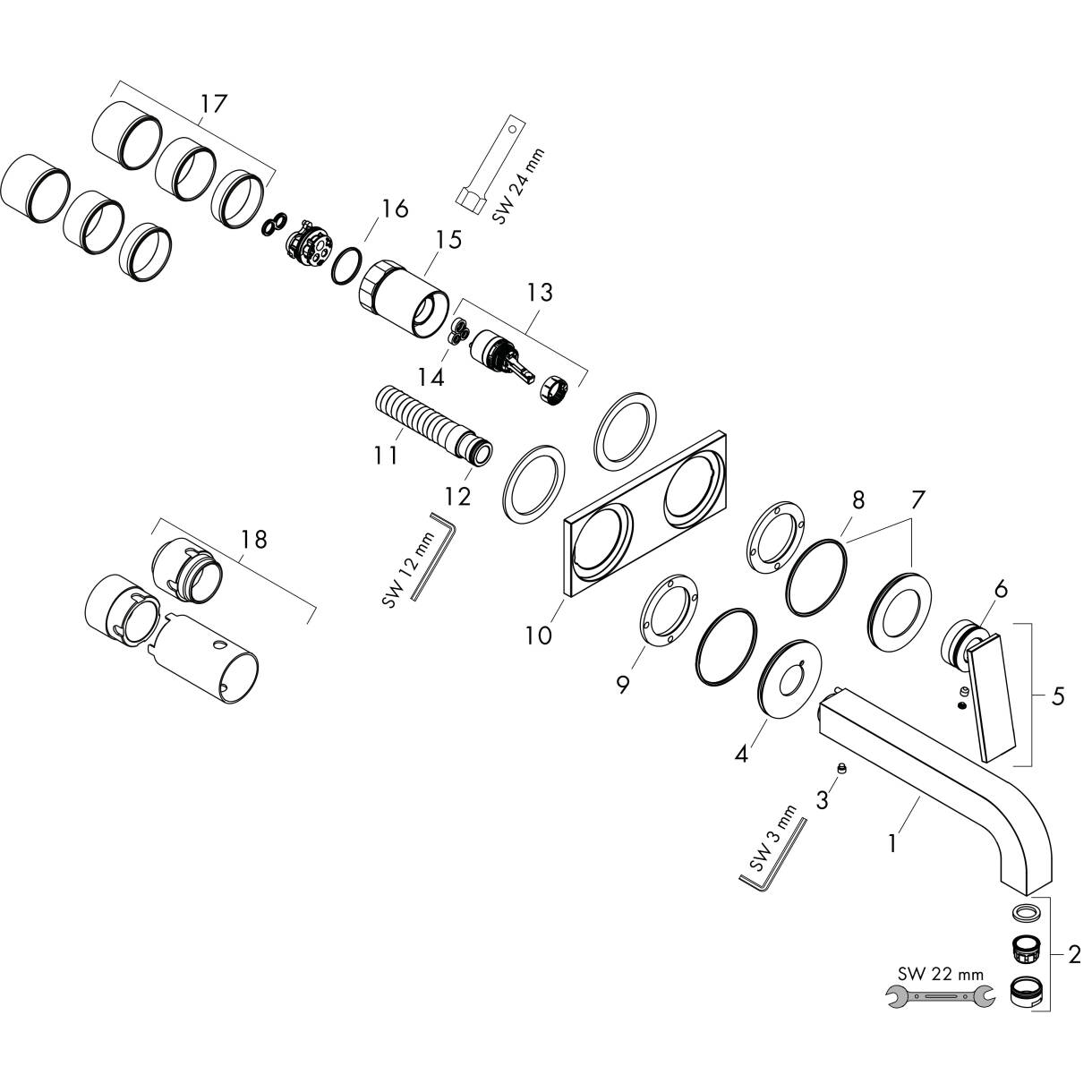AXOR Washbasin mixers: AXOR Citterio, Single lever basin mixer for ...