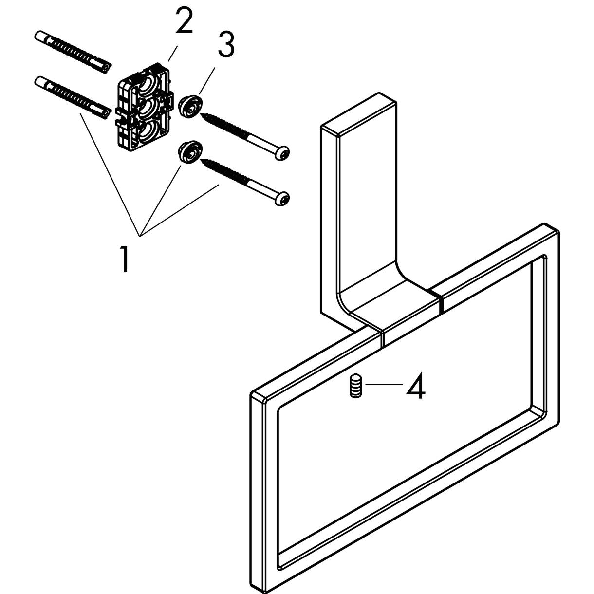 AXOR Accessories: AXOR Universal Rectangular, Towel ring, Item No. 42623000