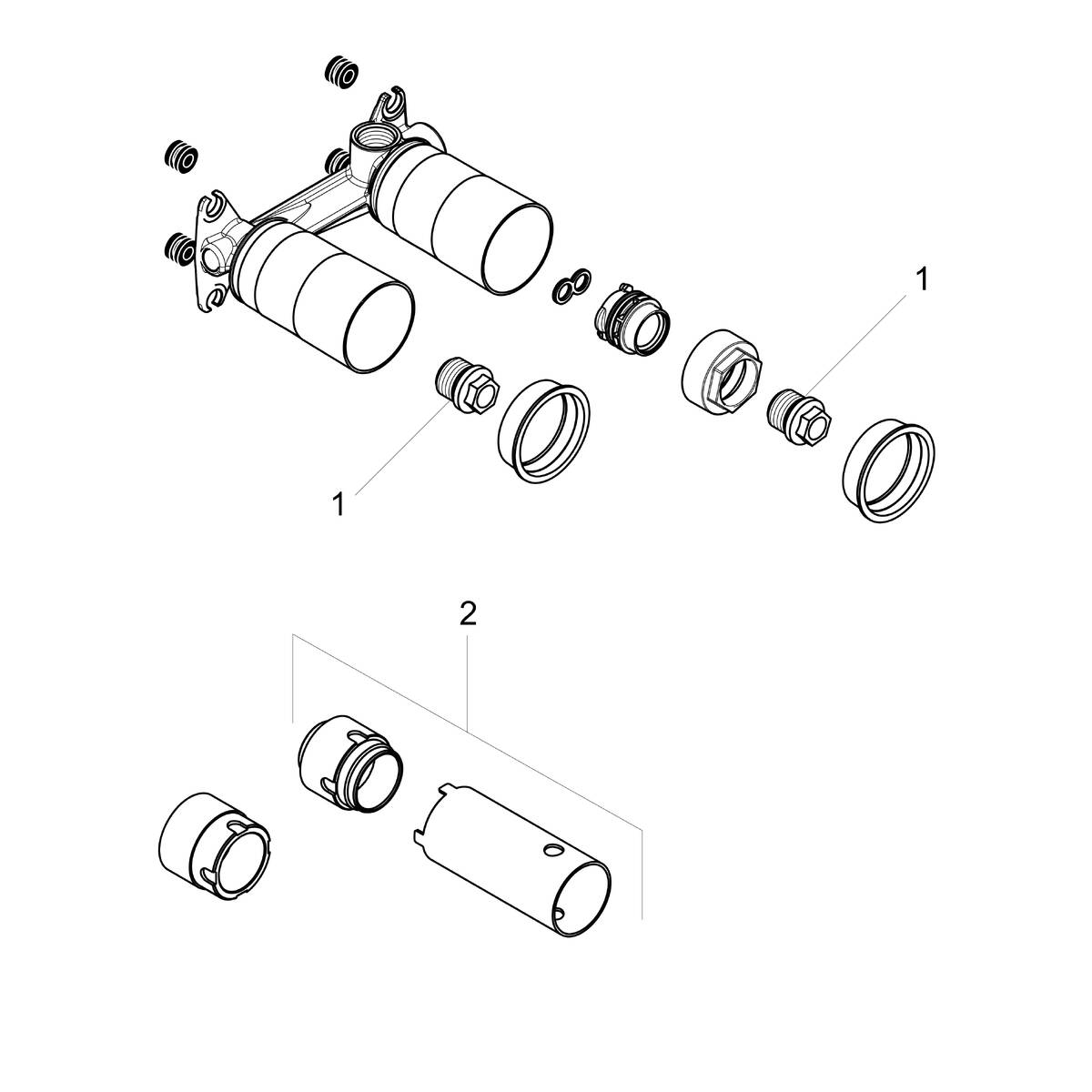 hansgrohe Rough sink mixer: Rough, Wall-Mounted Single-Handle Faucet ...