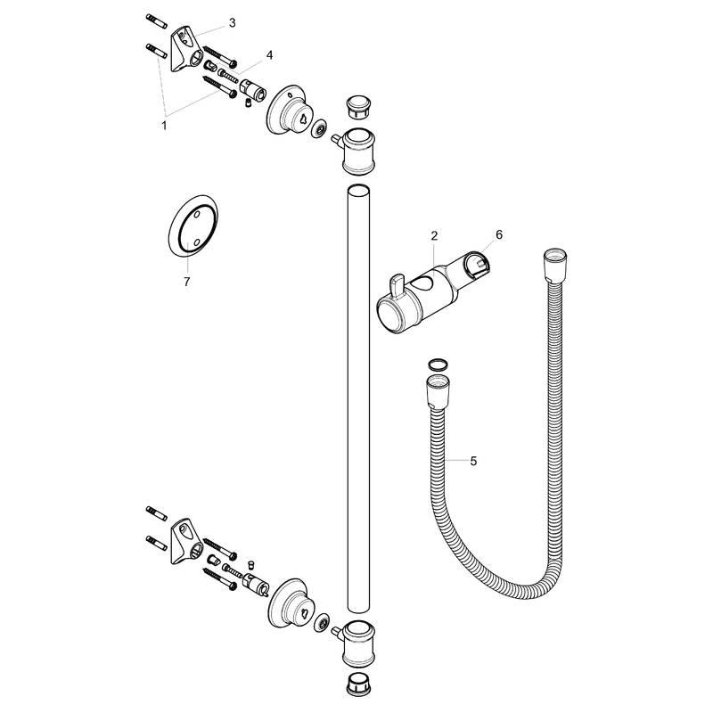 AXOR Wallbars: AXOR Montreux, Wallbar 32", with 63" Handshower Hose ...