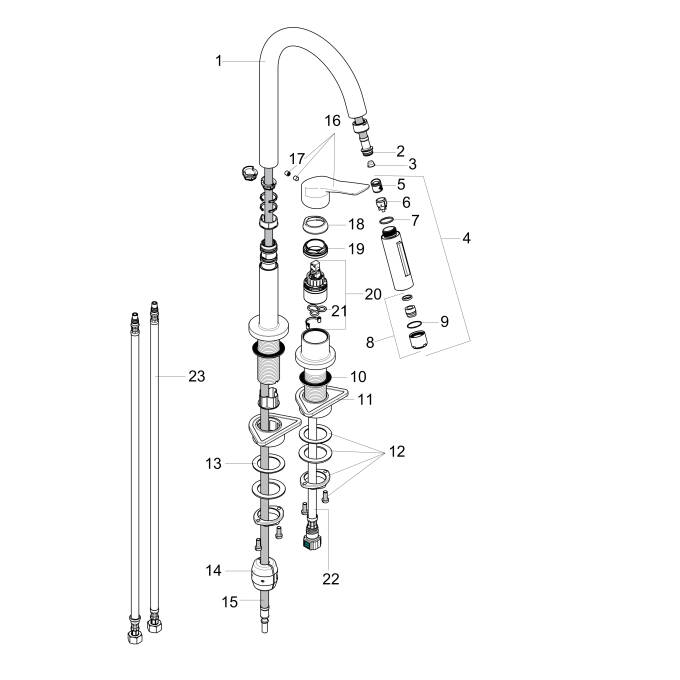 AXOR Kitchen faucets: AXOR Citterio M, 2-Hole Single-Handle Kitchen ...