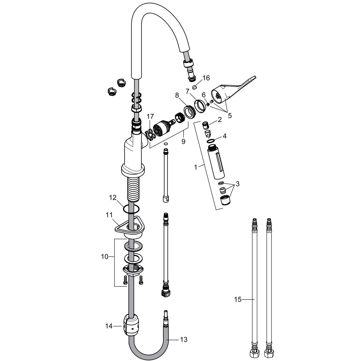 AXOR Kitchen faucets: AXOR Citterio, HighArc Kitchen Faucet 2-Spray ...