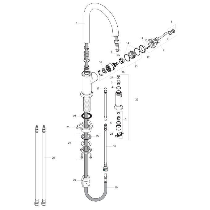 AXOR Kitchen sink mixers: AXOR Montreux, HighArc Kitchen Faucet 2-Spray ...