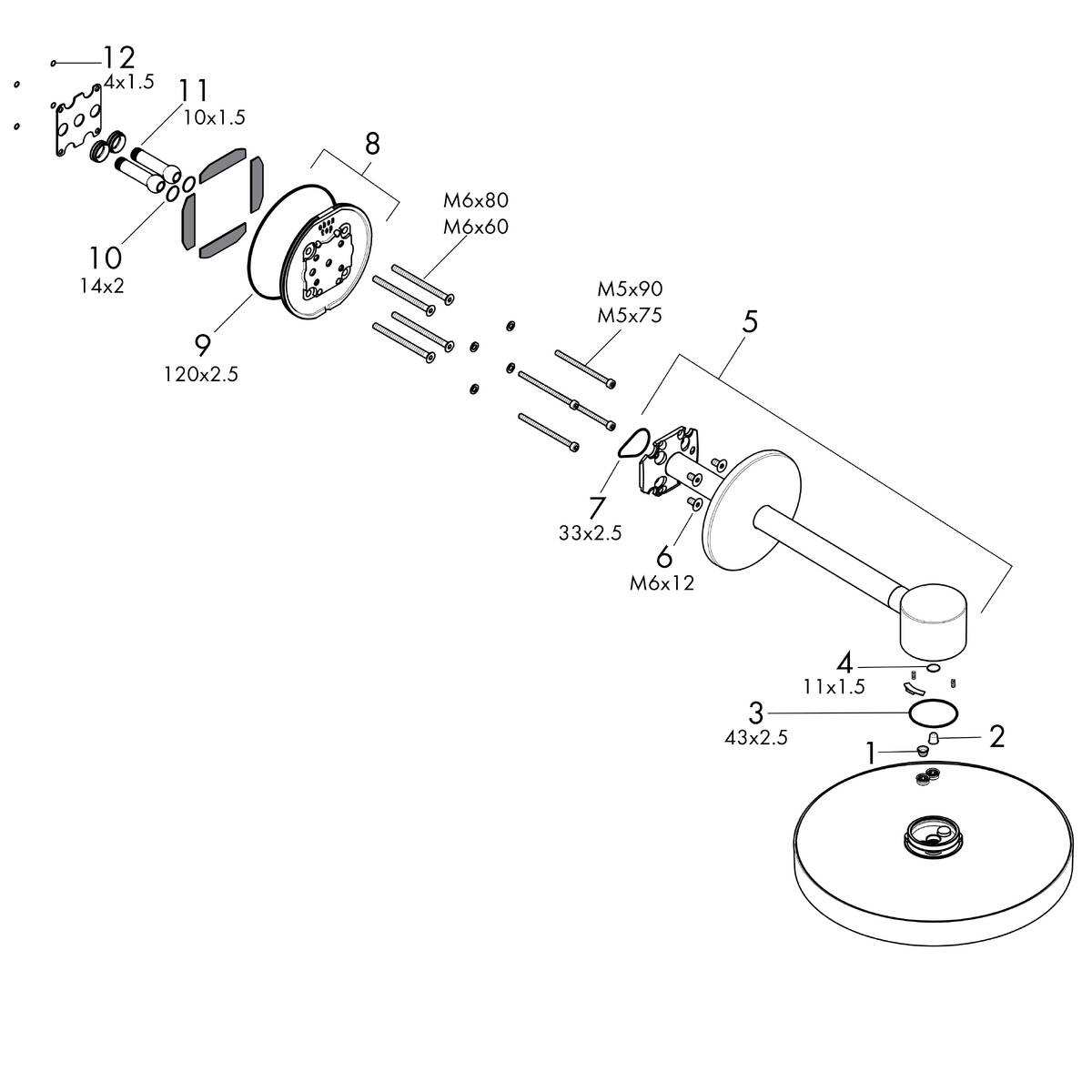 AXOR Overhead showers: AXOR One, 2 spray modes, Art. no. 48481001