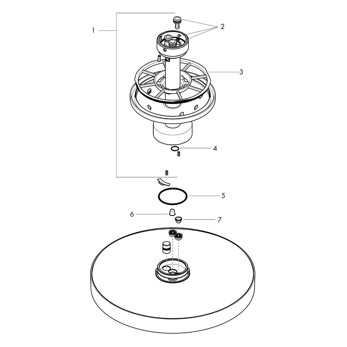 AXOR Overhead showers: AXOR One, 2 spray modes, Art. no. 48484001