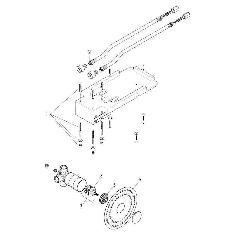 AXOR Basic set shower: AXOR ShowerSolutions, Rough, Showerhead, Flush ...